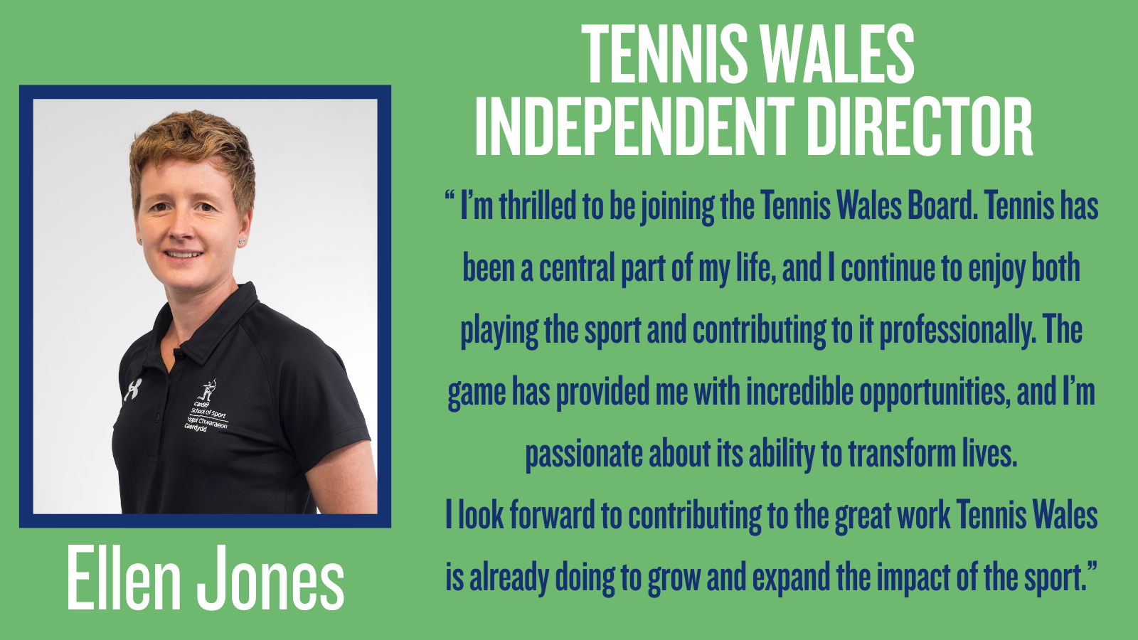 Ellen Jones appointed Independent Non-Executive Director at Tennis Wales