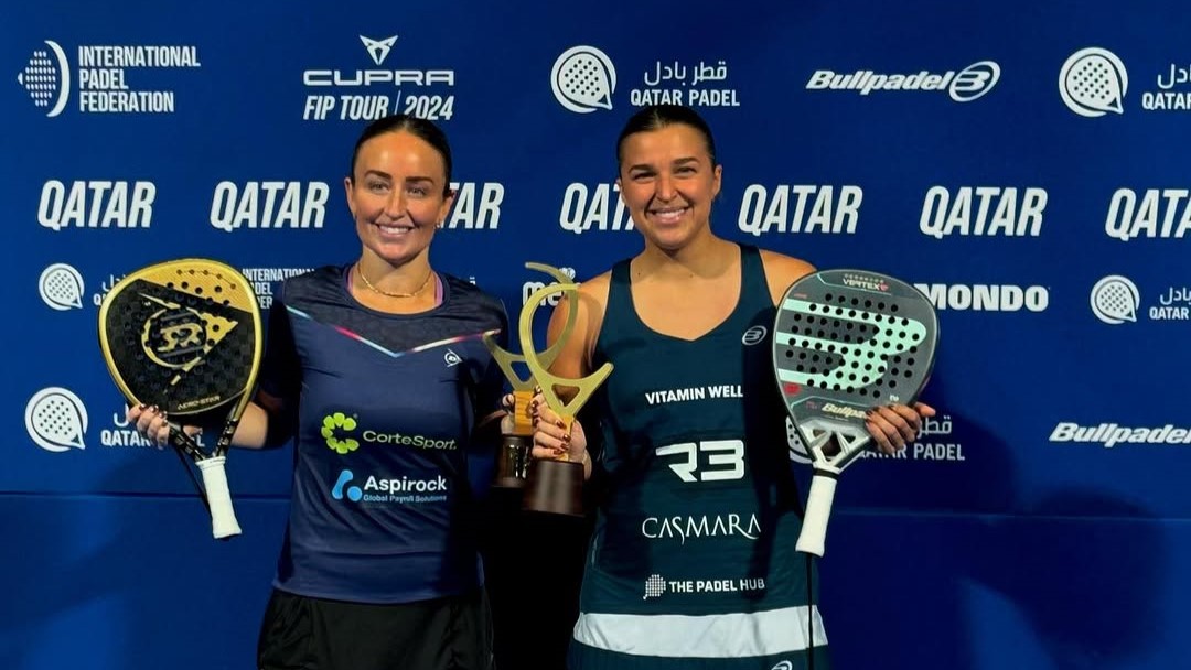 Aimee Gibson & Catherine Rose lift the FIP Rise Doha title