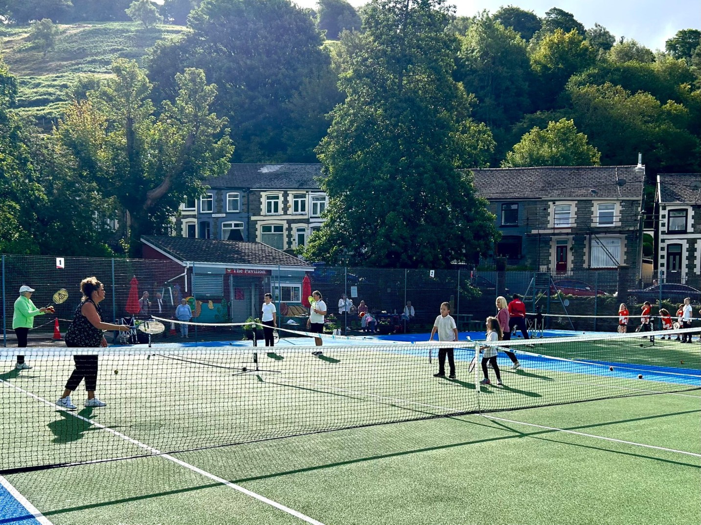 Secretary of State for Wales visits refurbished park tennis courts ...